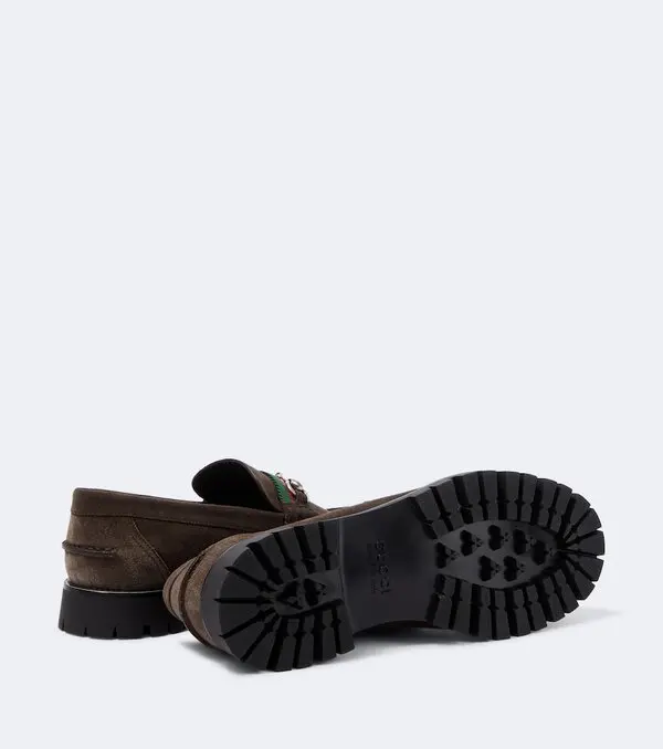 Gucci Horsebit Suede Loafers