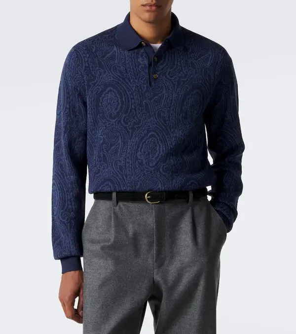 Etro Paisley Wool-blend Polo Sweater