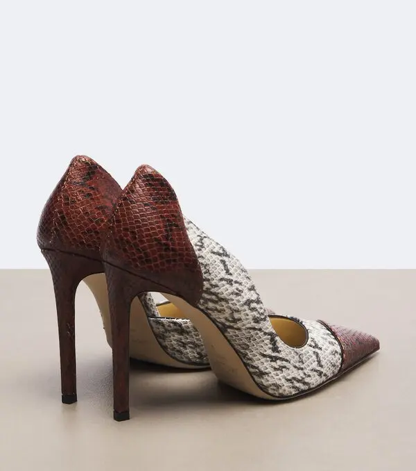 JIMMY CHOO Brigitte Snake-effect Leather Pumps
