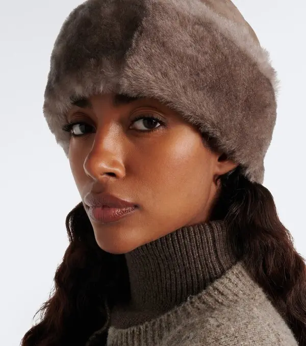 Nour Hammour Toki Suede And Shearling Hat