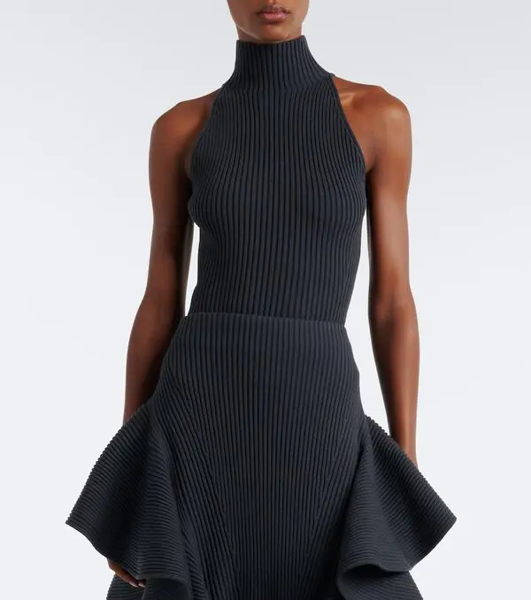 Alaïa Ribbed-knit Wool-blend Turtleneck Top