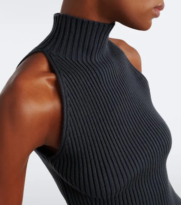 Alaïa Ribbed-knit Wool-blend Turtleneck Top