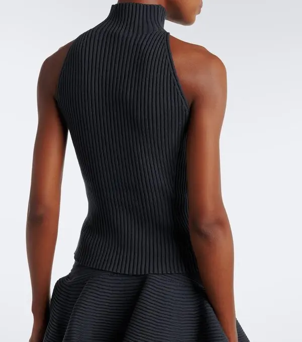 Alaïa Ribbed-knit Wool-blend Turtleneck Top