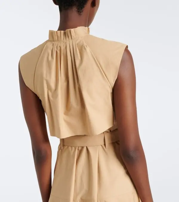 Burberry Caped Cotton Poplin Midi Dress