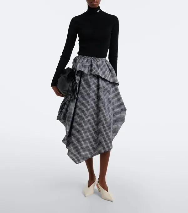 Loewe Double L Ribbed-knit Turtleneck Top