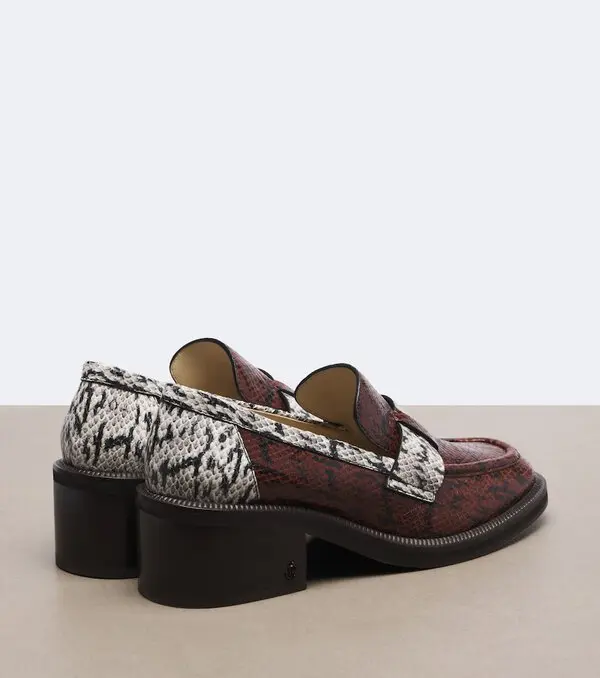 JIMMY CHOO Tylor Snake-effect Leather Loafer Pumps