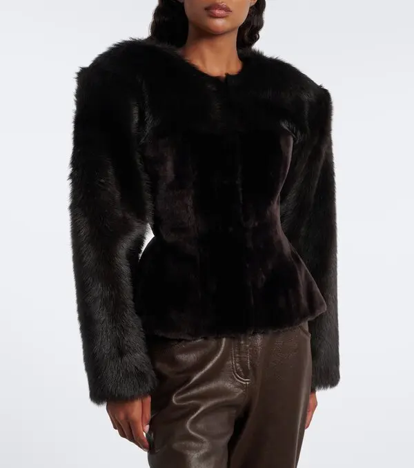 Magda Butrym Peplum Shearling Jacket