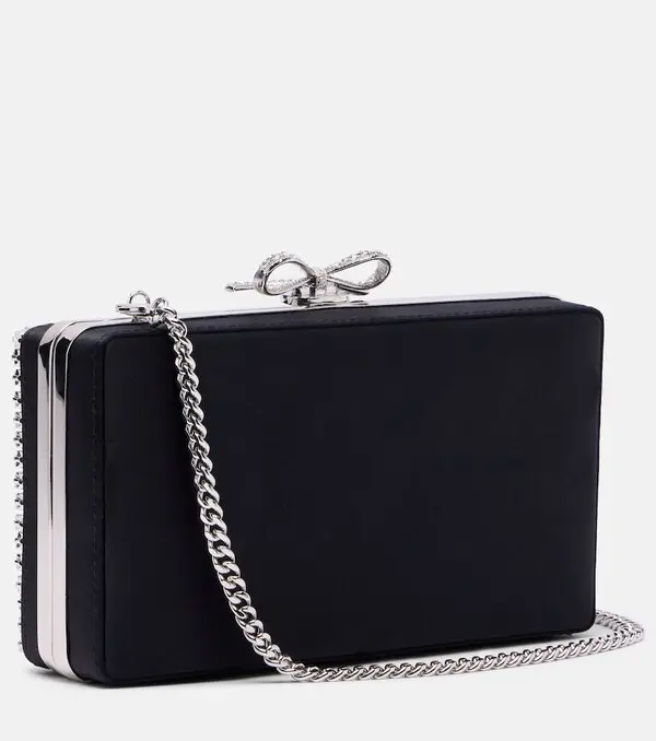 SELF-PORTRAIT Bow Crystal-embellished Clutch