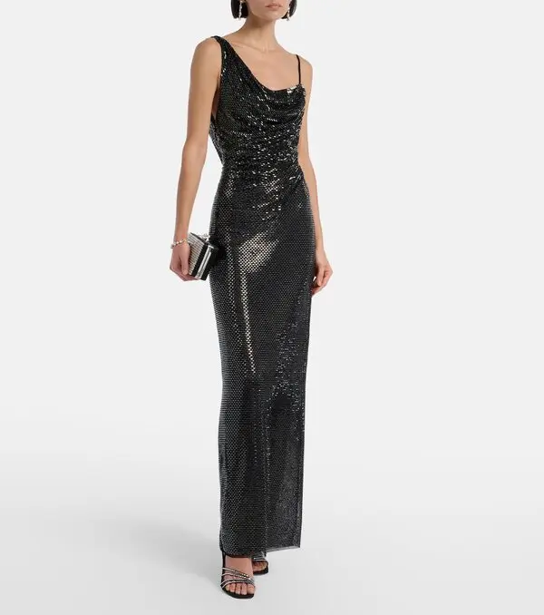 SELF-PORTRAIT Bow Crystal-embellished Clutch