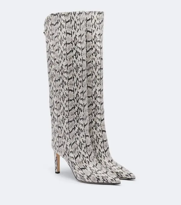 JIMMY CHOO Alizze Snake-effect Leather Knee-high Boots - Multicoloured