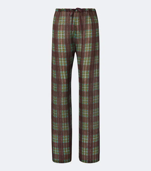Dries Van Noten Plaid Wide-leg Pants - Multicoloured