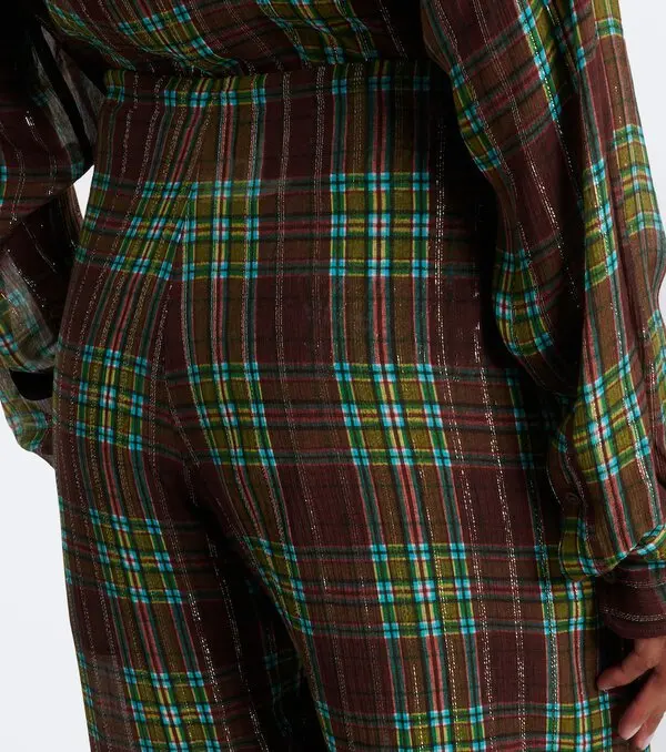 Dries Van Noten Plaid Wide-leg Pants - Multicoloured