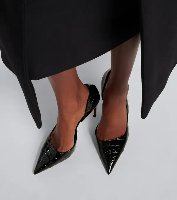 JIMMY CHOO Brigitte Croc-effect Patent Leather Pumps
