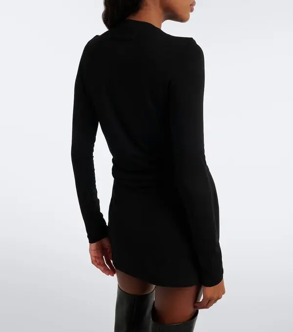 JEAN PAUL GAULTIER Leather-trimmed Cropped Jersey T-shirt