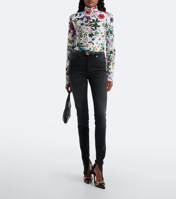 Gucci Flora Printed Jersey Top