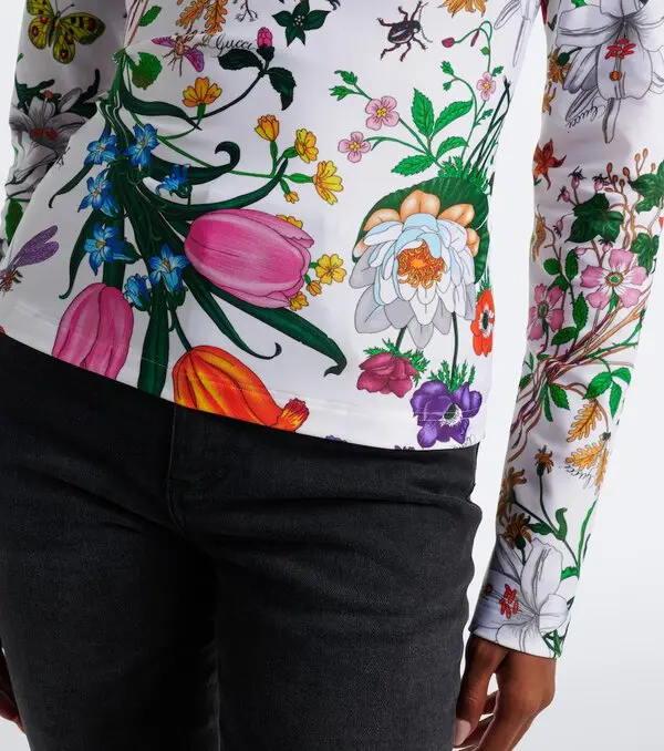 Gucci Flora Printed Jersey Top