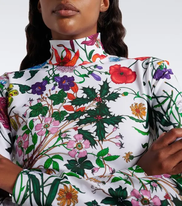 Gucci Flora Printed Jersey Top