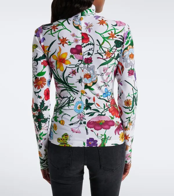 Gucci Flora Printed Jersey Top