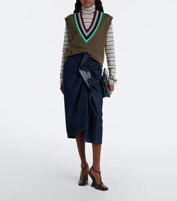 Dries Van Noten Striped Cotton-blend Turtleneck Sweater