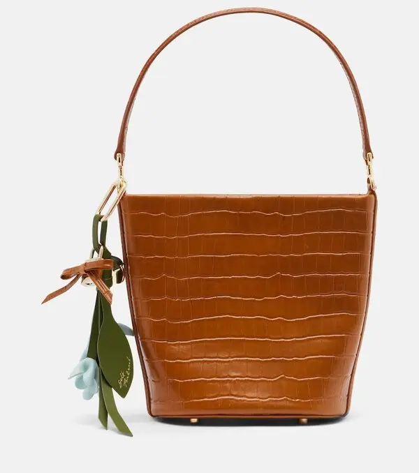 SELF-PORTRAIT Small Croc-effect Leather Bucket Bag