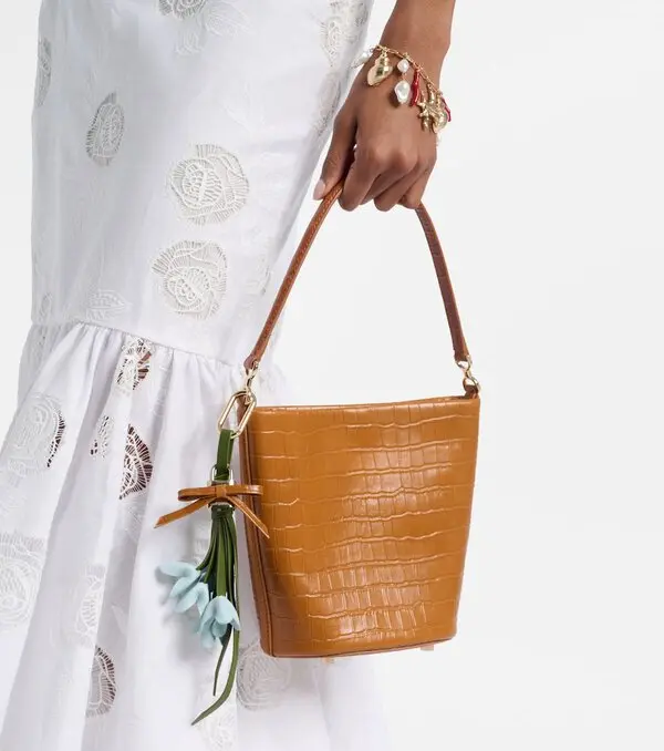 SELF-PORTRAIT Small Croc-effect Leather Bucket Bag