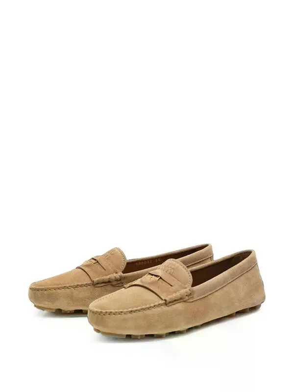 Miu Miu Logo-embossed Suede Loafers