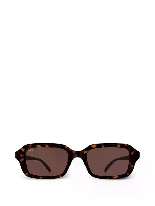 Gucci Tortoiseshell-effect Logo-plaque Sunglasses - Brown