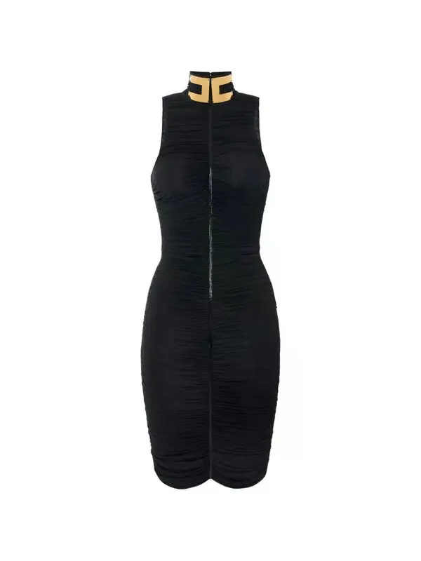 Elisabetta Franchi Dress In Lightweight Crêpe Jersey Fabric - Black