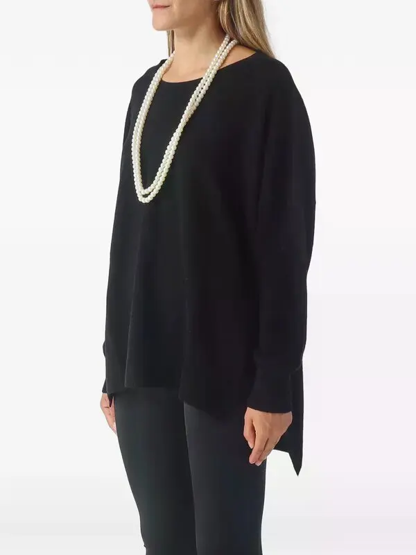 MEIMEIJ Stepped-hem Boat-neck Sweater