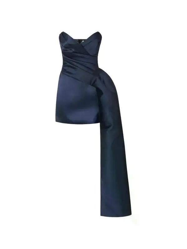 Elisabetta Franchi Mini Dress In Gazar Fabric With Tail-like Fabric Panel