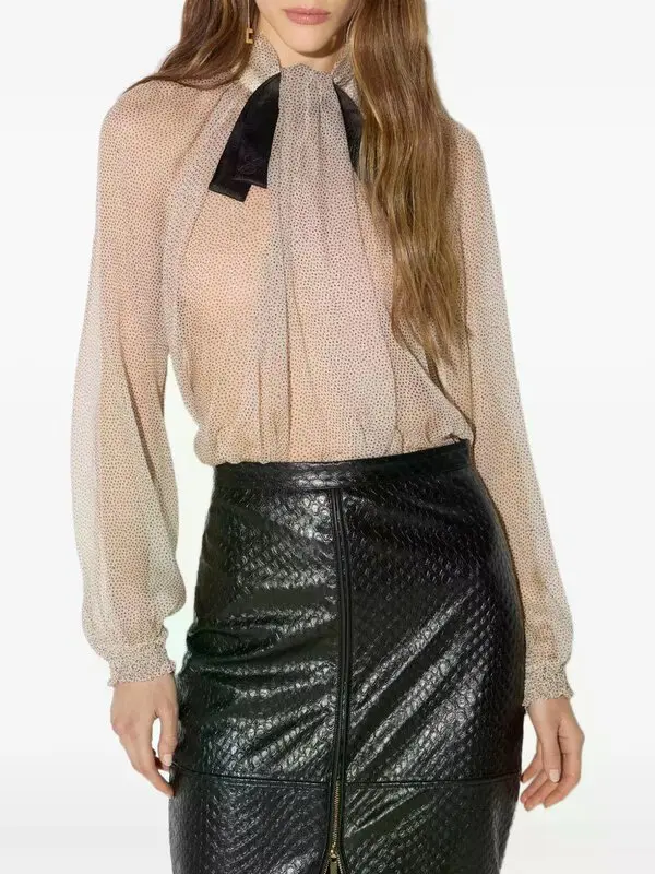 Elisabetta Franchi Crepon Blouse With Micro-polka Dot Print
