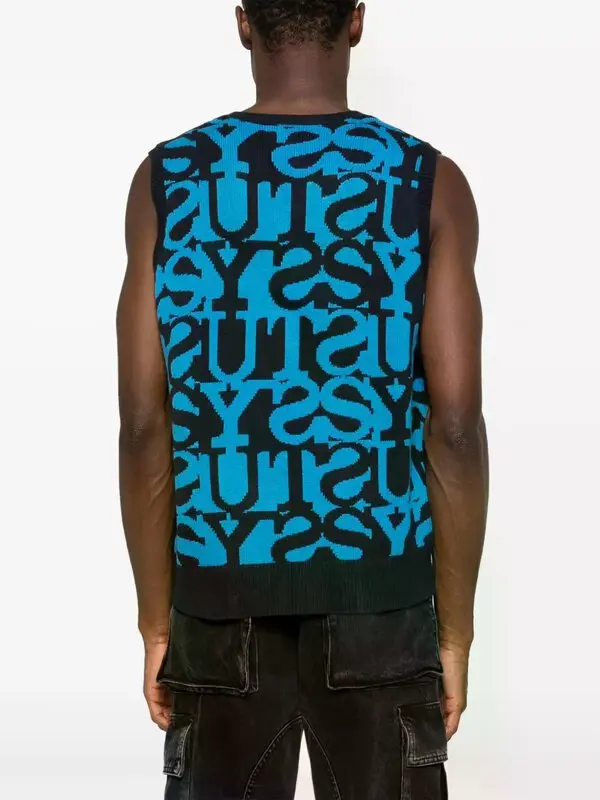 StÜssy Intarsia-knit Logo V-neck Vest