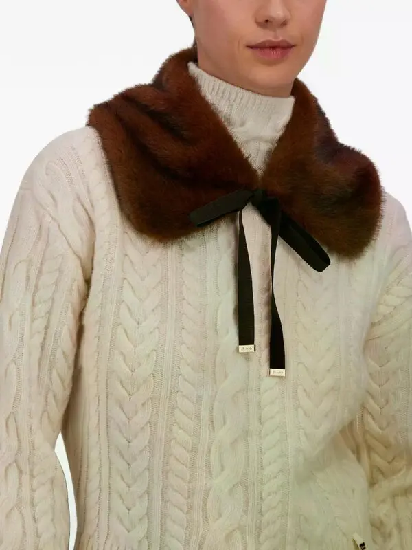 Herno Bow-detail Faux-fur Scarf