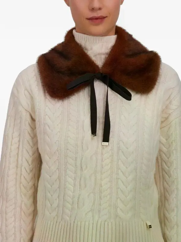 Herno Bow-detail Faux-fur Scarf