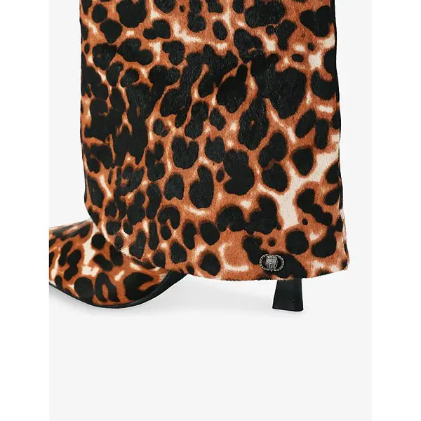 Kurt Geiger Annabel Leopard-print Suede Boots