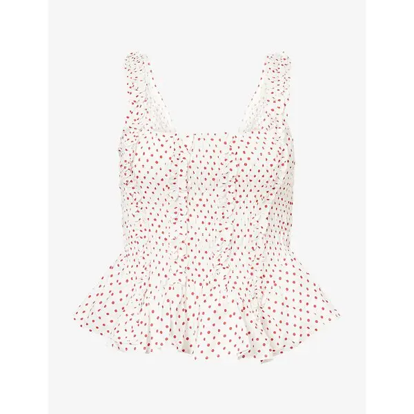 DAMSON MADDER Raphi Shirred Poplin Cotton Cami Top