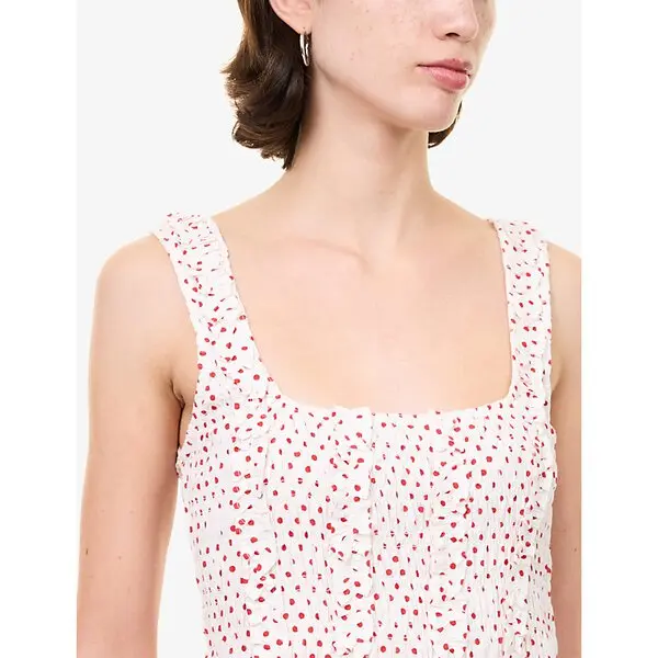 DAMSON MADDER Raphi Shirred Poplin Cotton Cami Top
