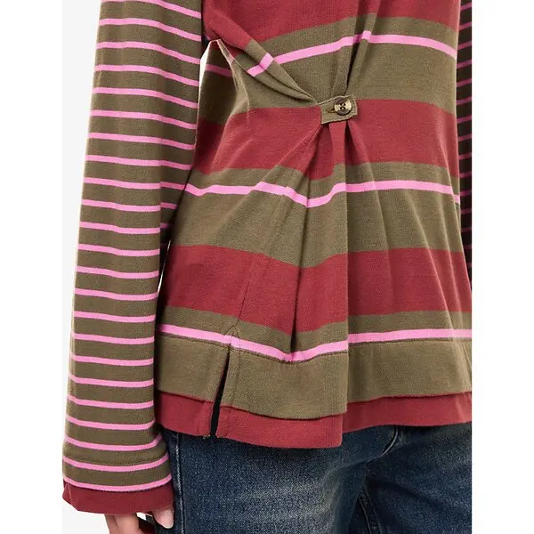 DAMSON MADDER Noah Cinched Striped Rugby Cotton Top