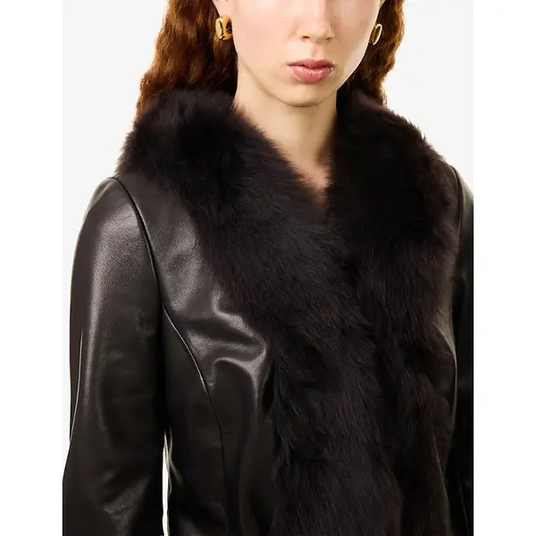Nour Hammour Sofie Cropped Leather Jacket - Noir Classique