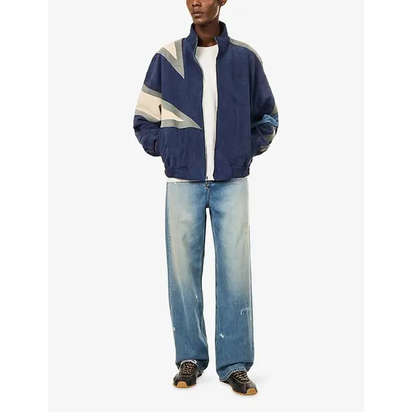 NAHMIAS Mvp Star Suede Bomber Jacket