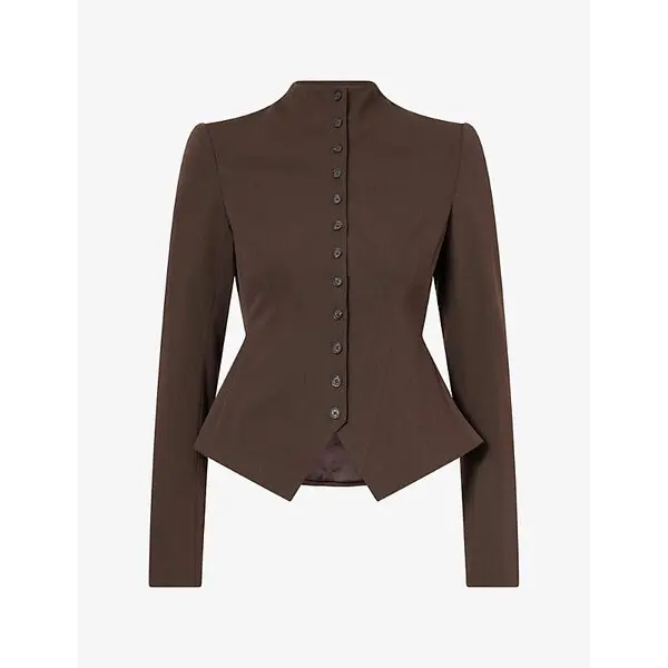 Staud Adrian Slim Tailored Woven Jacket