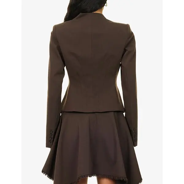 Staud Adrian Slim Tailored Woven Jacket