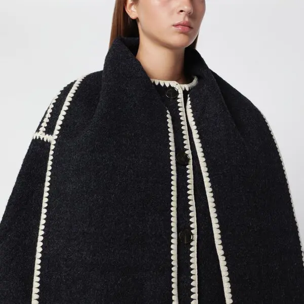 TOTEME Dark Mélange Jacket With Scarf
