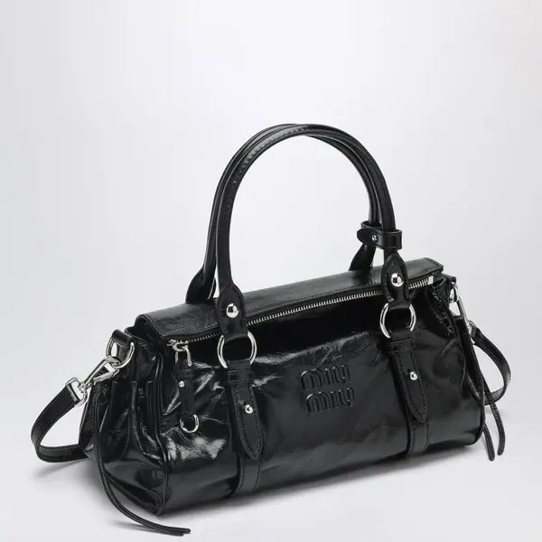 Miu Miu Shiny Leather Handbag - Black
