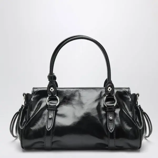 Miu Miu Shiny Leather Handbag - Black