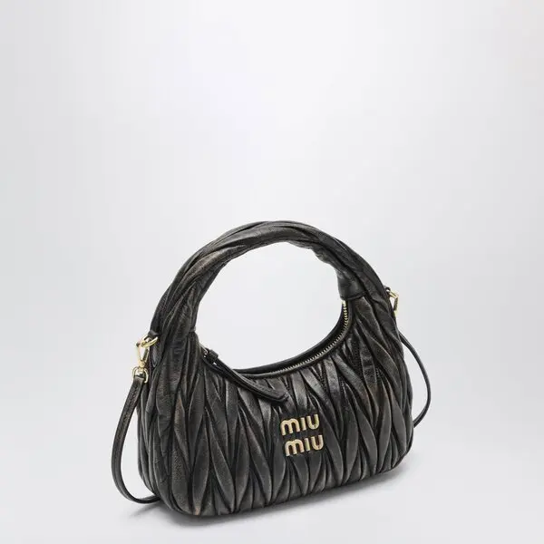 Miu Miu Coffee Wander Bag In Quilted Nappa - Brown