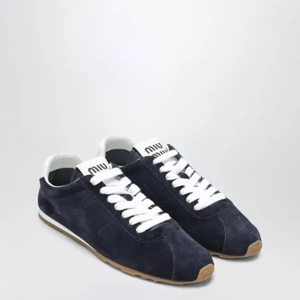 Miu Miu Plume Suede Sneakers - Blue