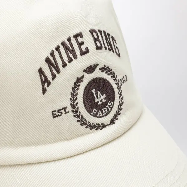 ANINE BING Jeremy Cream Cotton Baseball Cap