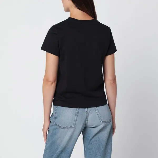 A.p.c. Cotton T-shirt With Embroidery - Black