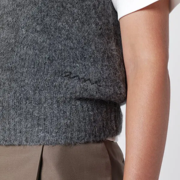 AMI Paris Vest Mélange In Alpaca And Wool Blend